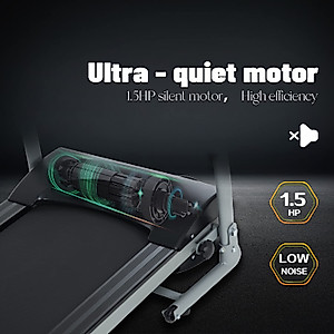 Home Foldable Treadmill, Treadmill for Home/Gym/Small Apartment, with 15 Preset or Adjustable Programs, with LED Monitor and Cup Holder and Safety Lock, 250 LB Capacity