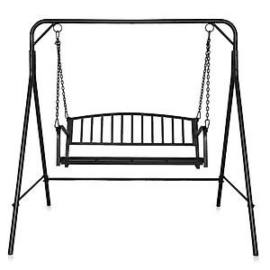 GeRRiT Swing Frame Metal A Frame Swing Stand for Garden Lawn Backyard Porches Stability, Black