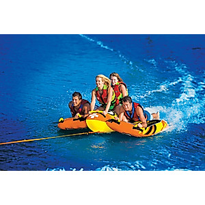 Wow Sports - Bolt Inflatable Towable Tube - 1-4 Riders - Perfect for Kids & Adults - Soft Top Deck Tube