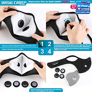 BASE CAMP Activated Carbon Replacement Filters Only for M PRO, M Plus or M Cross Mask,N Plus Mask (12filter)
