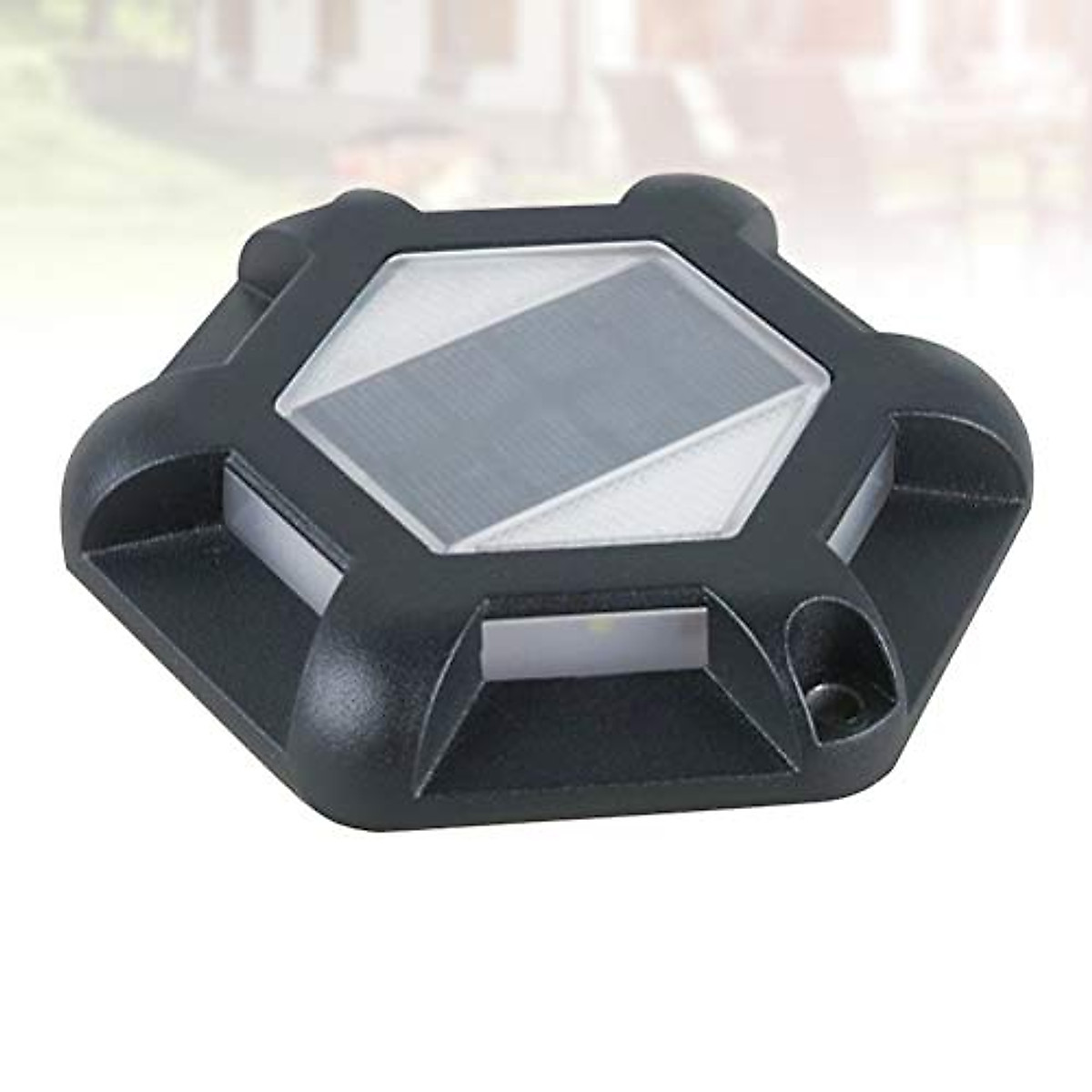 Mobestech 2pcs Solar High Pressure Outdoor Waterproof 6LED Road Lighting Deck Lights for Home Garden Landscape ( Black )