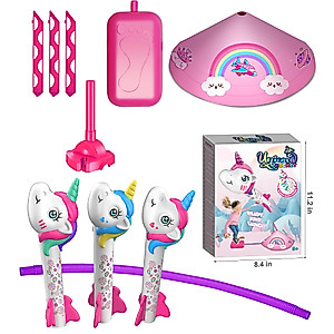 Huge Wave Unicorn Rocket Launcher for Kids, Stomping Launch up Toys, Birthday Gifts for Girls Ages 2 3 4 5 6 7 8 Years Old,Outdoor Toys