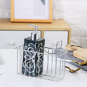Fafcitvz Kitchen Sponge Holder, Sink Caddy Brush Soap Dishwashing Drainer Rack Dish Draining Sink Basket