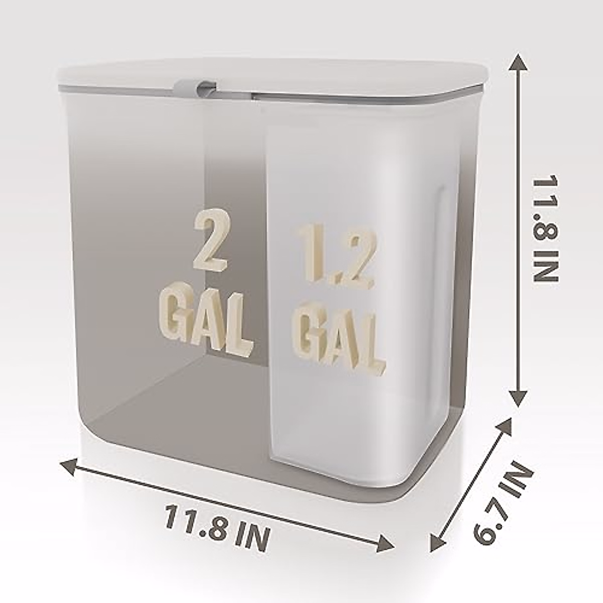 Kitchen Trash Can for Counter Top or Under Sink, 3.2 Gallon Large Capacity Dry and Wet Separation Hanging Trash Bin for Cupboard/Bathroom/Office, Kitchen Waste Bin with Scraper and Liquid Container