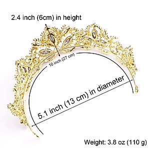 Gold Tiara Wedding Tiaras and Crowns for Women,Rhinestone Queen Tiara for Women Princess Crown Birthday Tiara Headbands for Wedding Prom Bridal Party Halloween Costume Christmas Gifts
