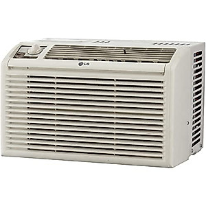 LG 5,000 BTU Window Air Conditioner, 115V, AC Window Unit Cools 150 Sq.Ft. (10' x 15' Room Size), Perfect for Bedrooms, Quiet AC with 2 Cooling & Fan Speeds, 2-Way Air Deflection, and Washable Filter