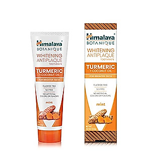 Himalaya Whitening Antiplaque Toothpaste with Turmeric + Coconut Oil for Brighter Teeth, 4 oz