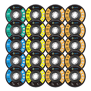 S SATC 20PCS Flap Discs 4 1/2 for Angle Grinder 40/60/80/120 Grit Flap Disc High-Density Bevel Type Angle Grinder Sanding Disc Abrasive Flap Disk #29