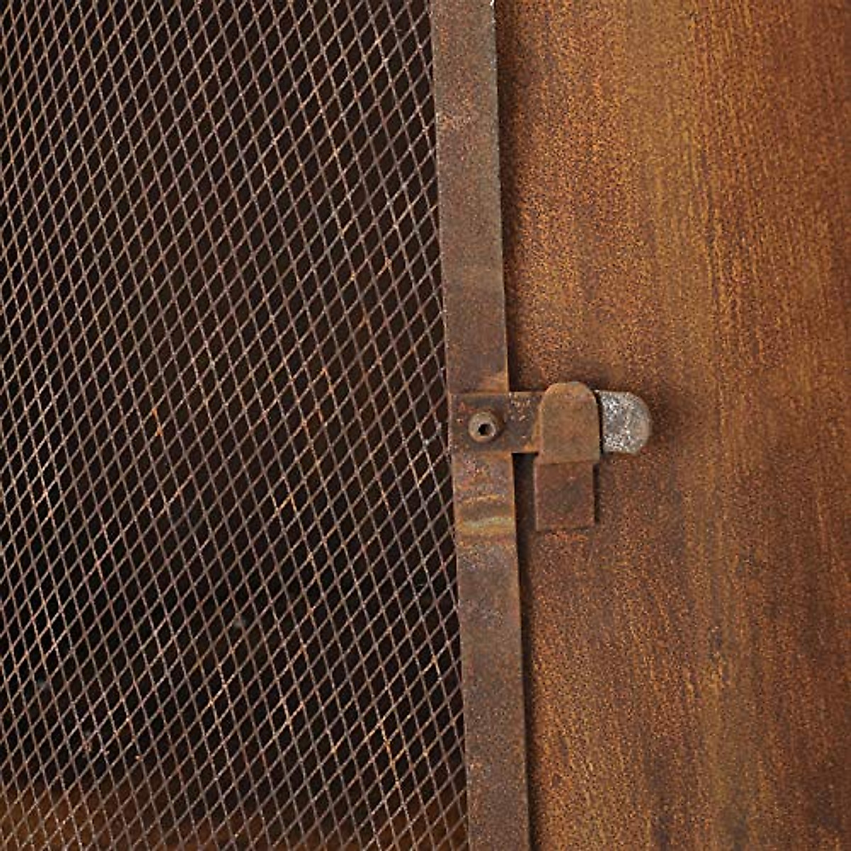 Sunnydaze 70-Inch Rustic Heavy-Duty Steel Chiminea with Rain Cap and Mesh Spark Screen - Rust Patina Finish