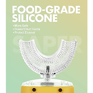 EW East Water Kids Electric Toothbrushes, Toddler Electric U Shaped Toothbrush, Kids Automatic Toothbrush with 5 Ultrasonic Cleaning Modes, Rechargeable Kids Electric Toothbrushes