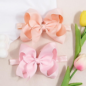 CellElection 30 Colors Baby Girls Headbands 6Inch Big Hair Bows Elastic Hair Bands Headbands Hair Accessories for Newborns Infants Toddlers Kids…