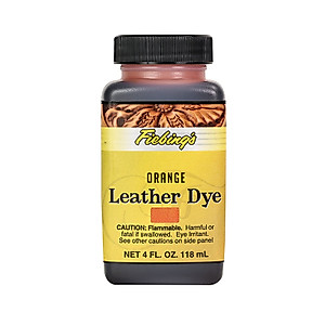 Fiebing's Leather Dye - Alcohol Based Permanent Leather Dye - 4 oz - Orange