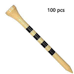 Zivisk Wooden Golf Tees 2-3/4 inch 100 Count, 2.75" Long Golf Wood Bamboo Tees(Natural Color&Green,70mm)