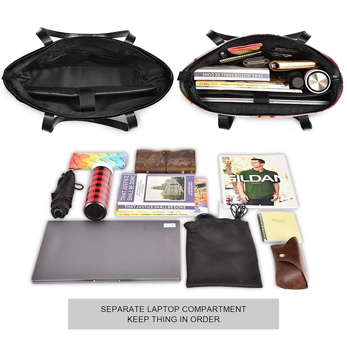 Watercolor Peach Laptop Tote Bag for Women Teacher Canvas Tote Bags Handbags Purse Travel Work Bag with Fashion Zipper