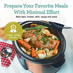 Euro Cuisine SCX6 Programmable Slow Cooker 6 Quart - Best Digital Slow Cooker for Large Family Meals, Smart Slow Cooker with Timer, Ideal for All Types of Recipes