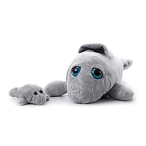The Petting Zoo Mom and Baby Manatee Stuffed Animal, Gifts for Kids, Pocketz Ocean Animals, Manatee Plush Toy 15 inches
