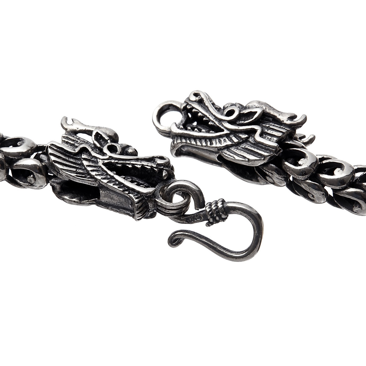 Sterling Silver Dragon Chain - Handmade Vintage 925 Necklace (18, 5.5mm)