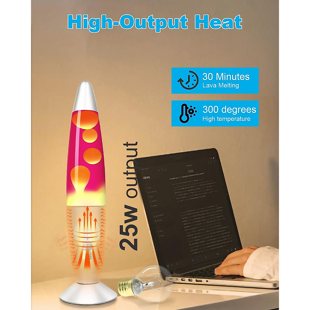 Lava Lamp Bulb 25 Watt, E17 Intermediate Base 6 Packs The Lava Original Replacement Bulb for 14.5-Inch Lava Lamp, Soft Warm White Glow, Long Life, High Temp Resistance, High-Output Heat S11 Bulb