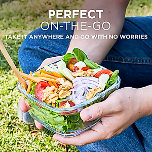 Razab 35 Pc Set Glass Food Storage Containers with Lids - Glass Meal Prep Containers Airtight Glass Bento Boxes BPA-Free 100% Leak Proof (15 lids,15 glass & 5 Plastic Sauce/Dip Containers)