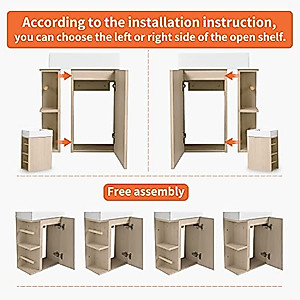 Floating Bathroom Vanity with Sink Combo for Small Space, 16" Wall Mounted Modern Bath Storage Cabinet Vanity Set with Wood Door Resin Basin (Oak)