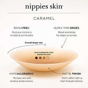 Nippies Non-Adhesive Bra Liner Nipple Covers for Women – Reusable Silicone No-Show Inserts Bra Pad Enhancements with Travel Box