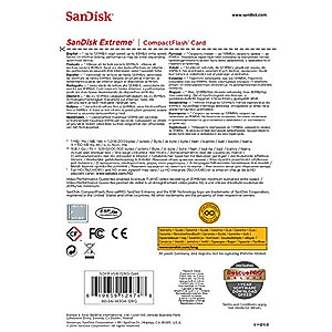 SanDisk 128GB Extreme CompactFlash Memory Card UDMA 7 Speed Up To 120MB/s - SDCFXSB-128G-G46