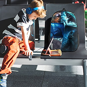 domiatty Personality Design Premium Material Durable 17" Lightweight Simple Backpack Boys Girls Shoulder Bags Large Capacity