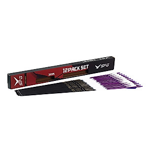FENJANER Archery 30 inch Carbon Arrows Fluorescence Color Targeting and Practice and Hunting Arrows with Detachable Tip for Recurve Bow and Compound Bow(Pack of 12) (Purple)