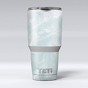 Design Skinz Blue Slate Marble Surface V1 - Skin Decal Vinyl Wrap Kit Compatible with The Yeti Rambler Cooler Tumbler Cups