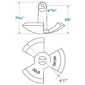 Seachoice River Anchor, Black Vinyl Coated Cast Iron, 20 Lbs.