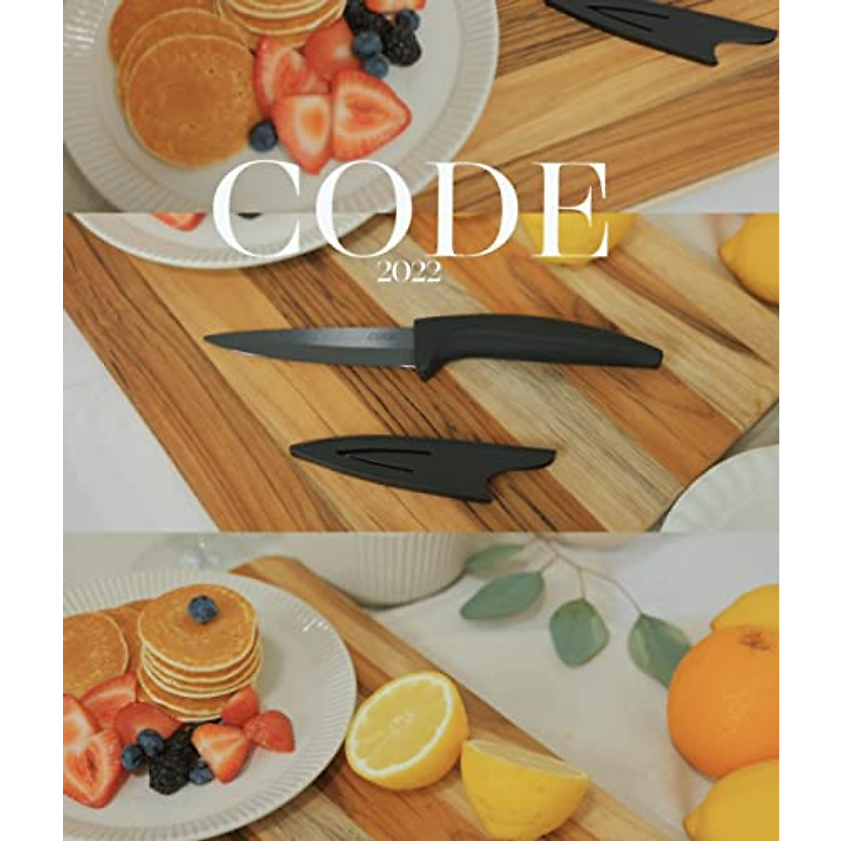 Code Master 4-inch Paring Ceramic Knife With Black Handle and Black Blades Cover and Gift Box Included