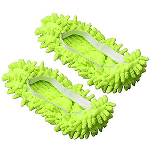 MOFLYS 3 Pairs/ 6PCS Mop Slippers, Microfiber Dust Mop Shoes Multifunction Floor Cleaning Shoe Covers Hair Cleaner Foot Socks Caps