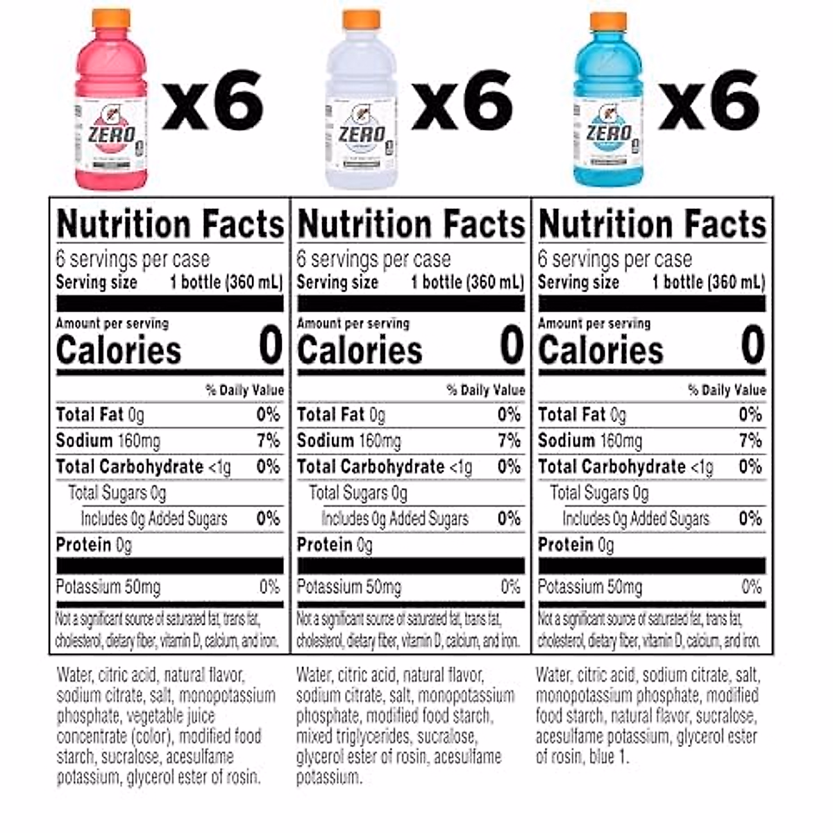 Gatorade Zero Flavor Variety Pack, 12 Fl Oz Bottles, 18 Pack
