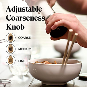 Willow & Everett Salt and Pepper Grinder Set - Stainless Steel Refillable Salt & Peppercorn Shakers