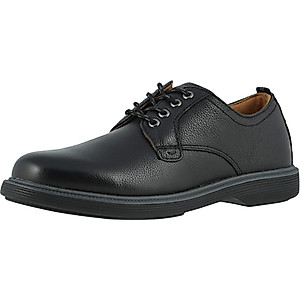 Florsheim Supacush Plain Toe Ox Jr Boys' Toddler-Youth Oxford, 6 M US Big Kid, Black-Black