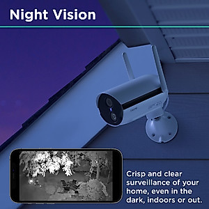 iHome ROTO Smart Outdoor WiFi Auto-Tracking Security Camera, IP65 Weatherproof Camera with 2-Way Audio, Night Vision, and Motion Alerts, 1080p HD