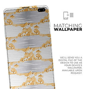 DesignSkinz Karamfila Yellow & Gray Floral V4 Protective Vinyl Decal Wrap Skin Cover Compatible with The Samsung Galaxy S20 (Screen Trim & Back Glass Skin)