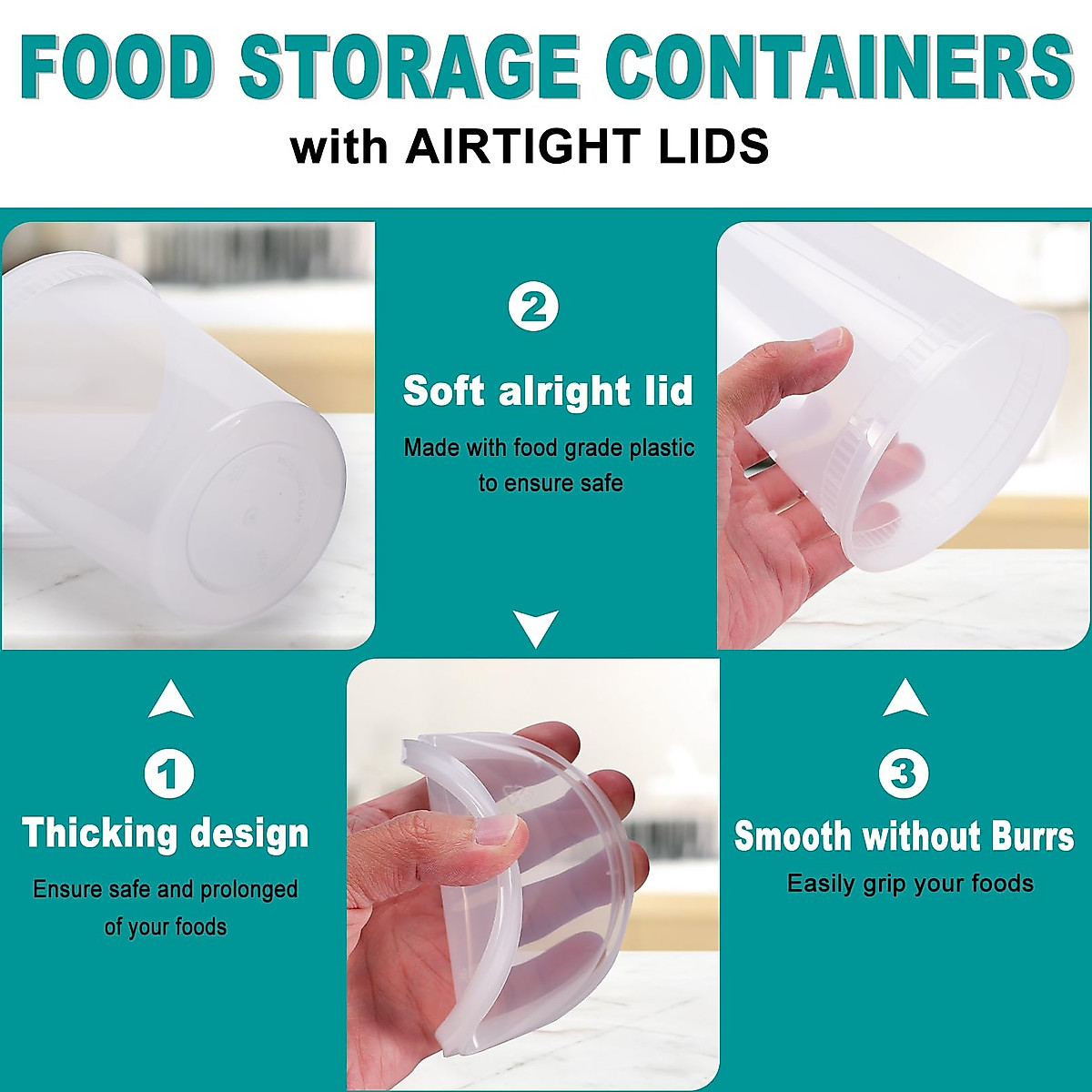 IJRPLM 50 Pack Deli Containers with Lids,32oz Plastic Deli Food Storage Containers, Leakproof Clear Takeout Container With Airtight Lids, BPA-Free, Microwave Dishwasher Freezer Safe,Heavy-Duty Quality