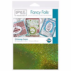 Gina K. Designs for Therm O Web Fancy Foils, 6" x 8" Sheets, Glittering Green