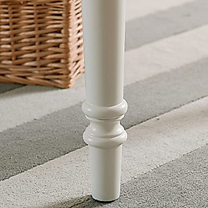 Leick Home Cottage White Turned leg Laptop Desk with Center Drawer, White