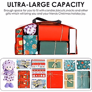 YANGTE 16 Pack Extra Large Christmas Gift Bags, Reusable Tote Bags with Handle Non-Woven Christmas Grocery Shopping Totes for Holiday Xmas, 16.9 * 12.6 * 6.8"