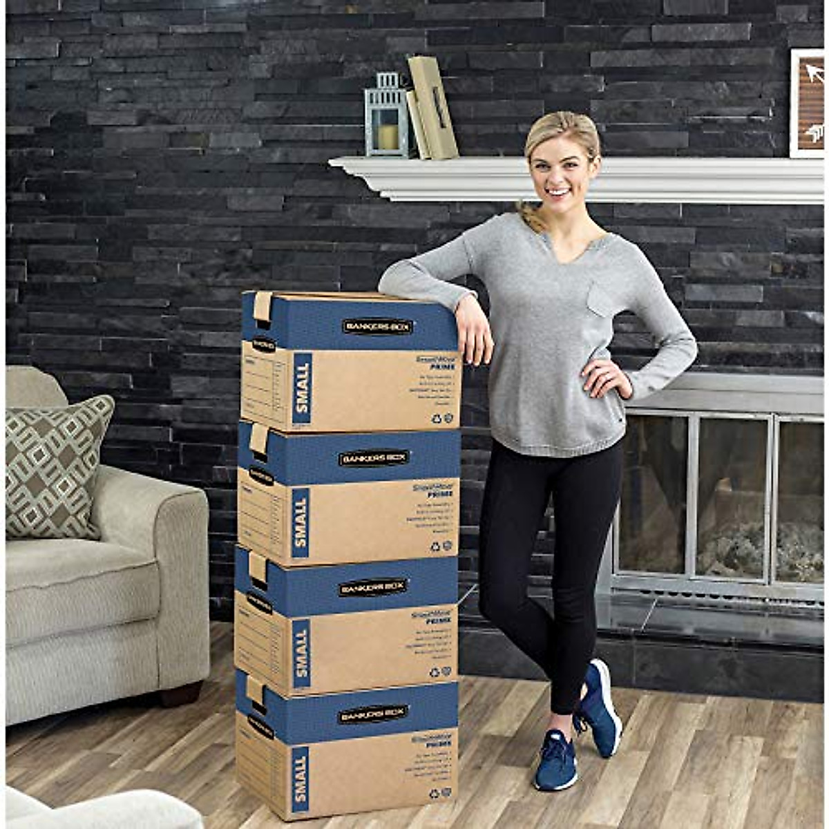 Bankers Box SmoothMove Prime Moving Boxes, Medium, 8-Pack, (0062806)