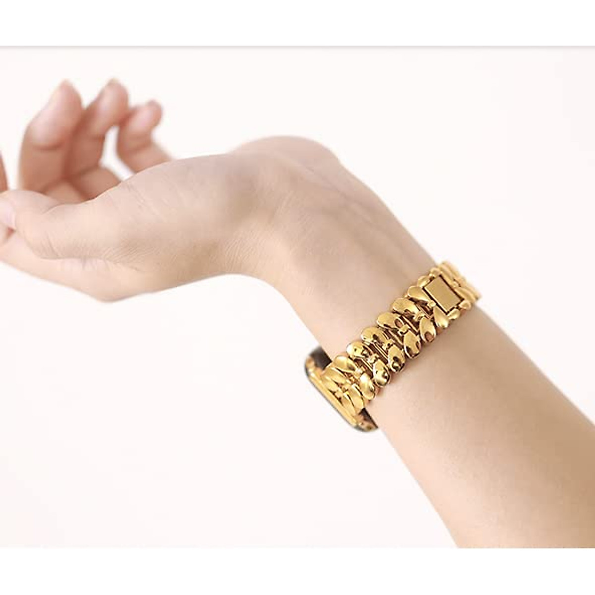 Kolgios 42/44/45/46mm Gold Women Stylish Smartwatch Band Compatible for Apple Watch Band Series 10/9/7/8/6/5/SE Charm Adjustable Bracelet For New Iwatch 10/9 Girl's Gift