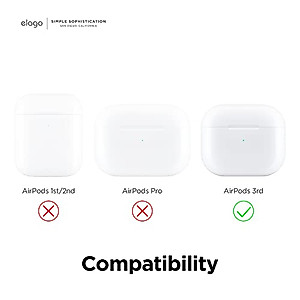 elago Silicone Case Compatible with AirPods 3 Case Cover - Compatible with AirPods 3rd Generation, Carabiner Included, Supports Wireless Charging, Shock Resistant, Full Protection (Sand Pink)