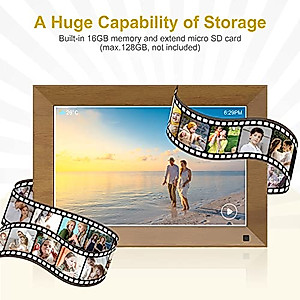 Digital Picture Frame 10.1 inch, Electronic Photo Frame WiFi with APP, Smart Electric Video Photo Frame Slideshow with Email, 1280x800 IPS FHD Uploadable Digital Photo Frames Cloud Storage