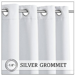 RYB HOME Outdoor Curtains 108 inch Long - Pergola Curtains Sunlight Block Out Waterproof Patio Drapes for Yard Gazebo Arbor Side Wall Cabana, 1 Pc, W 52 inches x L 108 inches, Grayish White