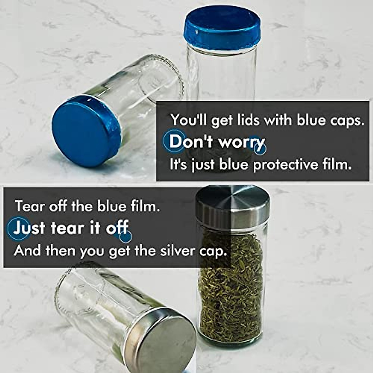 Baker Boutique Spice Rack, Spice Rack Organizer for Countertop, Rotating Spice Rack with Jars, Spinning Spice Rack Shelf, Revolving Spice Rack for Kitchen (Black)