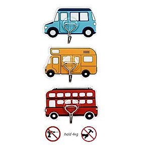 VidiGi 3 Wall Hooks for Kids Room Hooks for Nursery | Decor Coat Rack | Towel Hook for Kids | Hanging Hooks for Kids | Door Hooks for Clothes | Wall Mounted Hooks Support up to 4 kg (8.8 lb).
