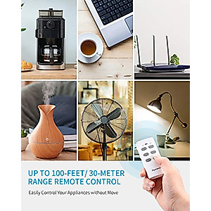 Syantek Remote Control Power Strip with 3 USB Ports, 3 RF Controlled Outlets, 5 FT/1.5 Meter Long Extension Cord, White Power Strip, 10A/1250W for Household and Workstation Appliances