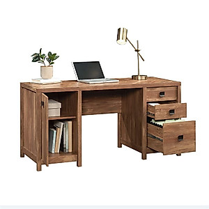 Sauder Cannery Bridge Computer Desk with Drawers and Door, Sindoori Mango Finish